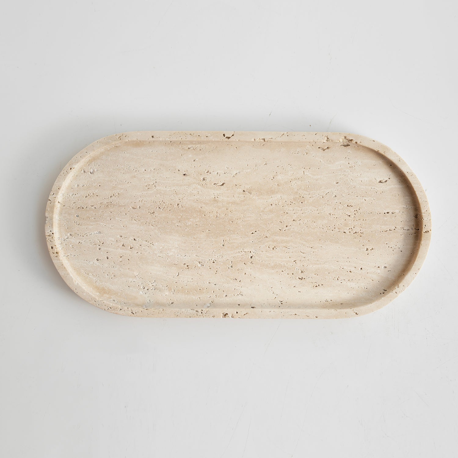 Travertine Oval Tray – Decorative Natural Stone Tray for Home