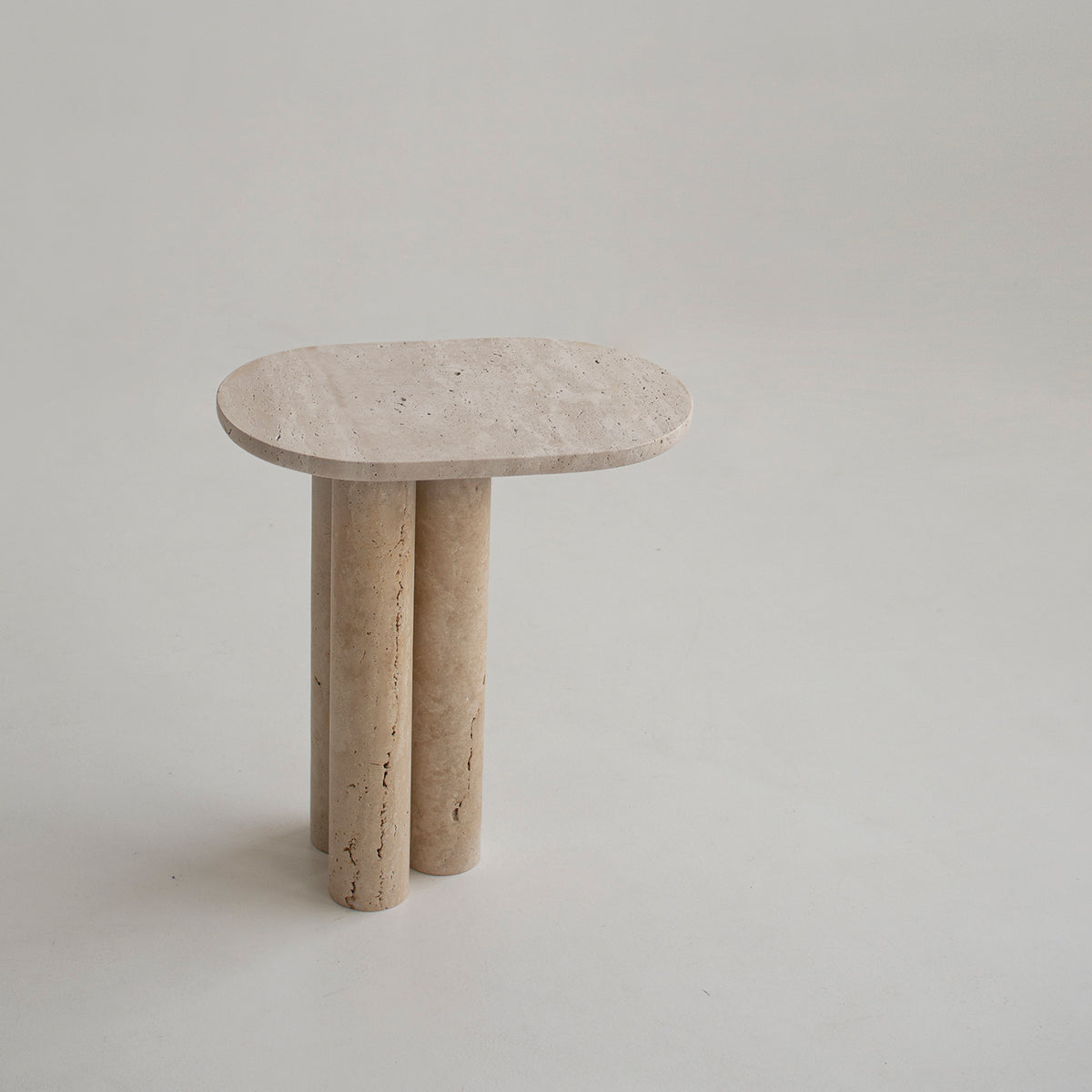 Trio № III - Travertine Side Table – Natural Stone Furniture