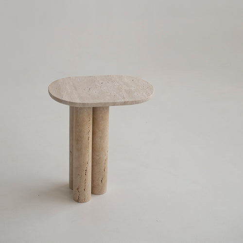 Trio № III - Travertine Side Table – Natural Stone Furniture