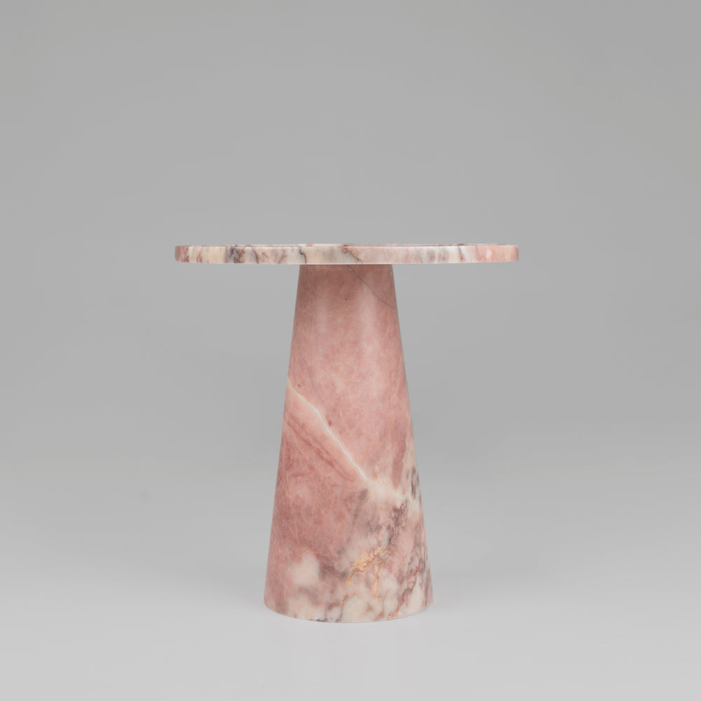 Pink Marble Cone Side Table – Modern Marble Accent