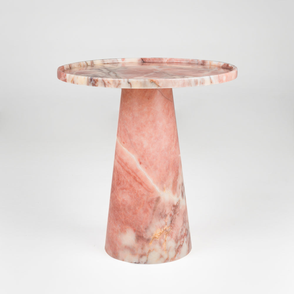 Pink Marble Cone Side Table – Modern Marble Accent